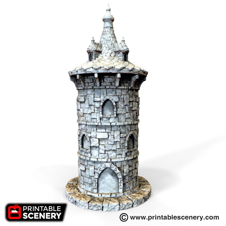 Turret and Round Tower Dnd Miniature Terrain for Dungeons and | Etsy