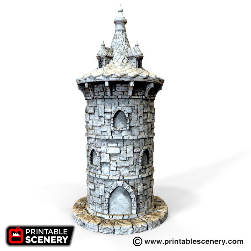 Turret and Round Tower Dnd Miniature Terrain for Dungeons and Dragons ...