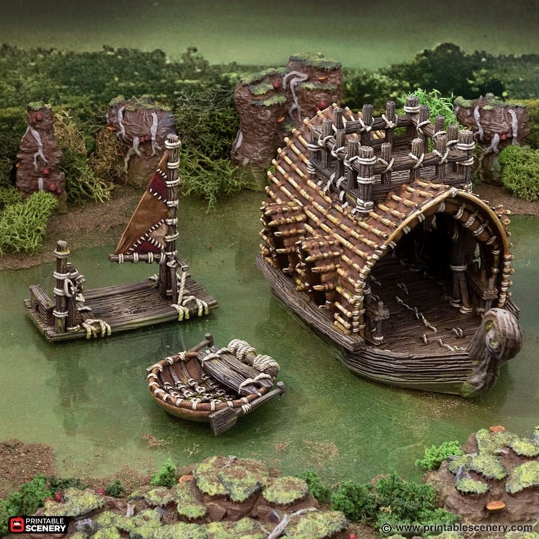 Gloaming Swamp Boats Set Dnd Miniature Terrain, Dungeons and Dragons ...