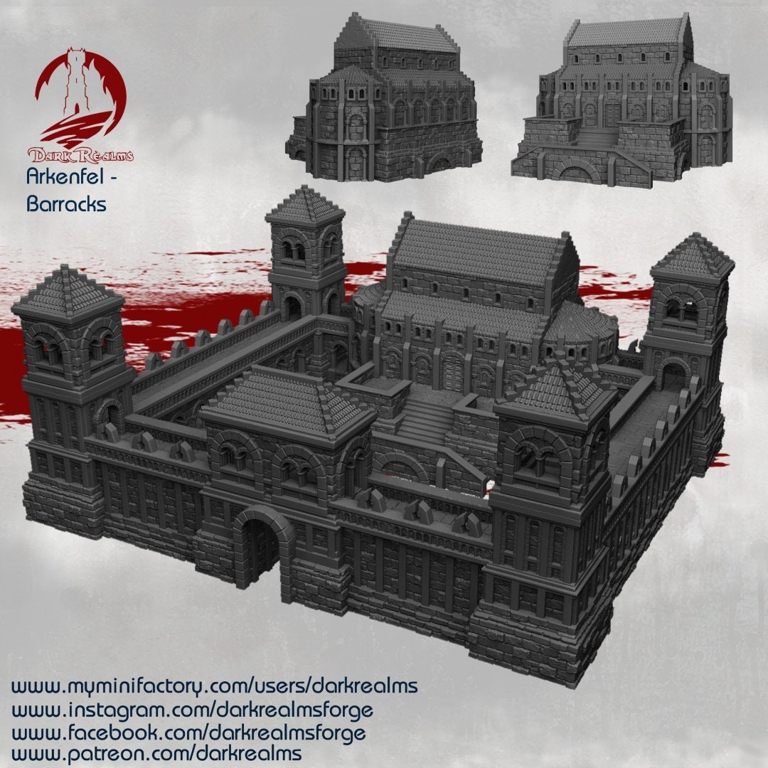 Dark Realms Arkenfel Barracks Dnd Miniature Terrain for Dungeons and ...