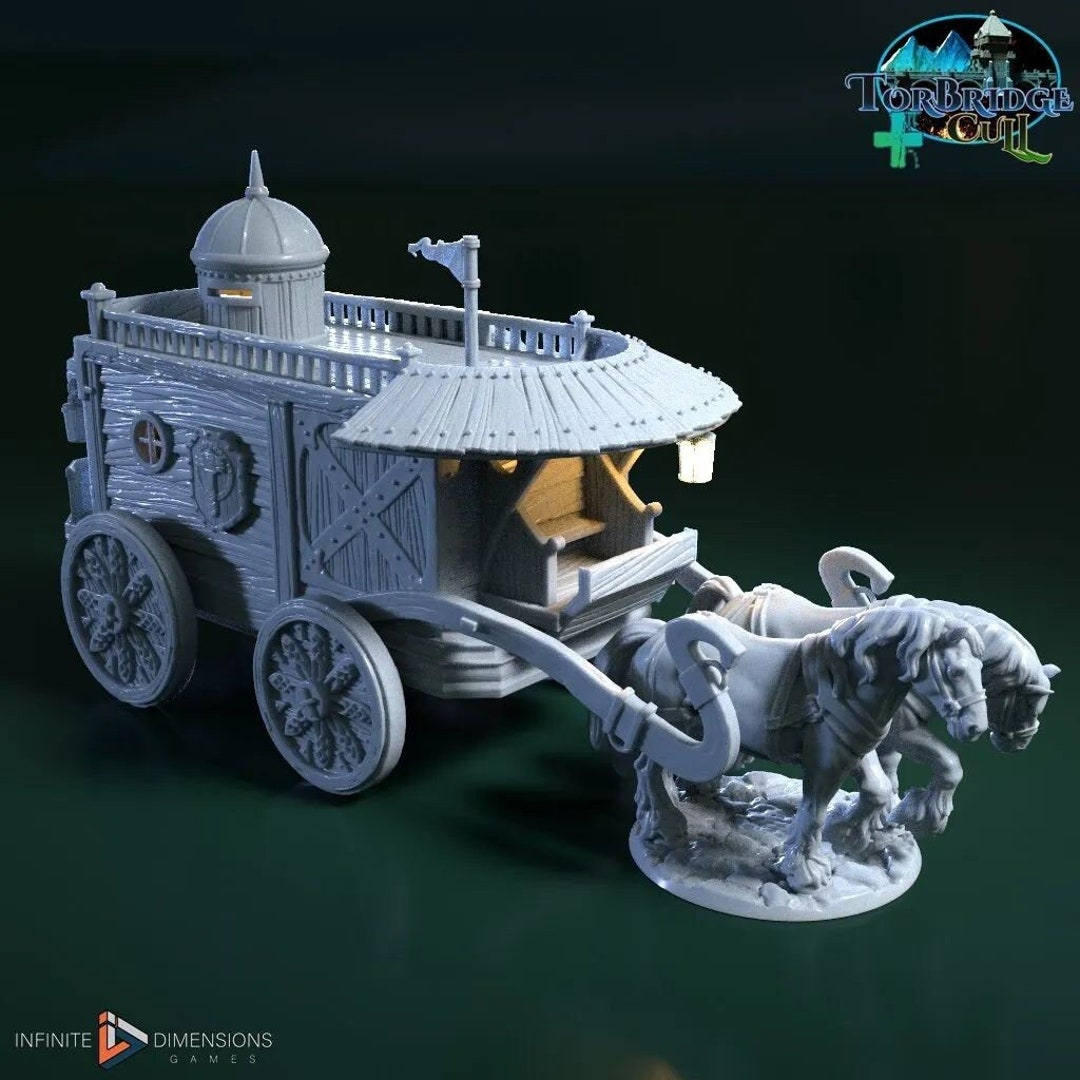 Torbridge the Tax Wagon With Horse Terrain Dnd Miniature Terrain for ...