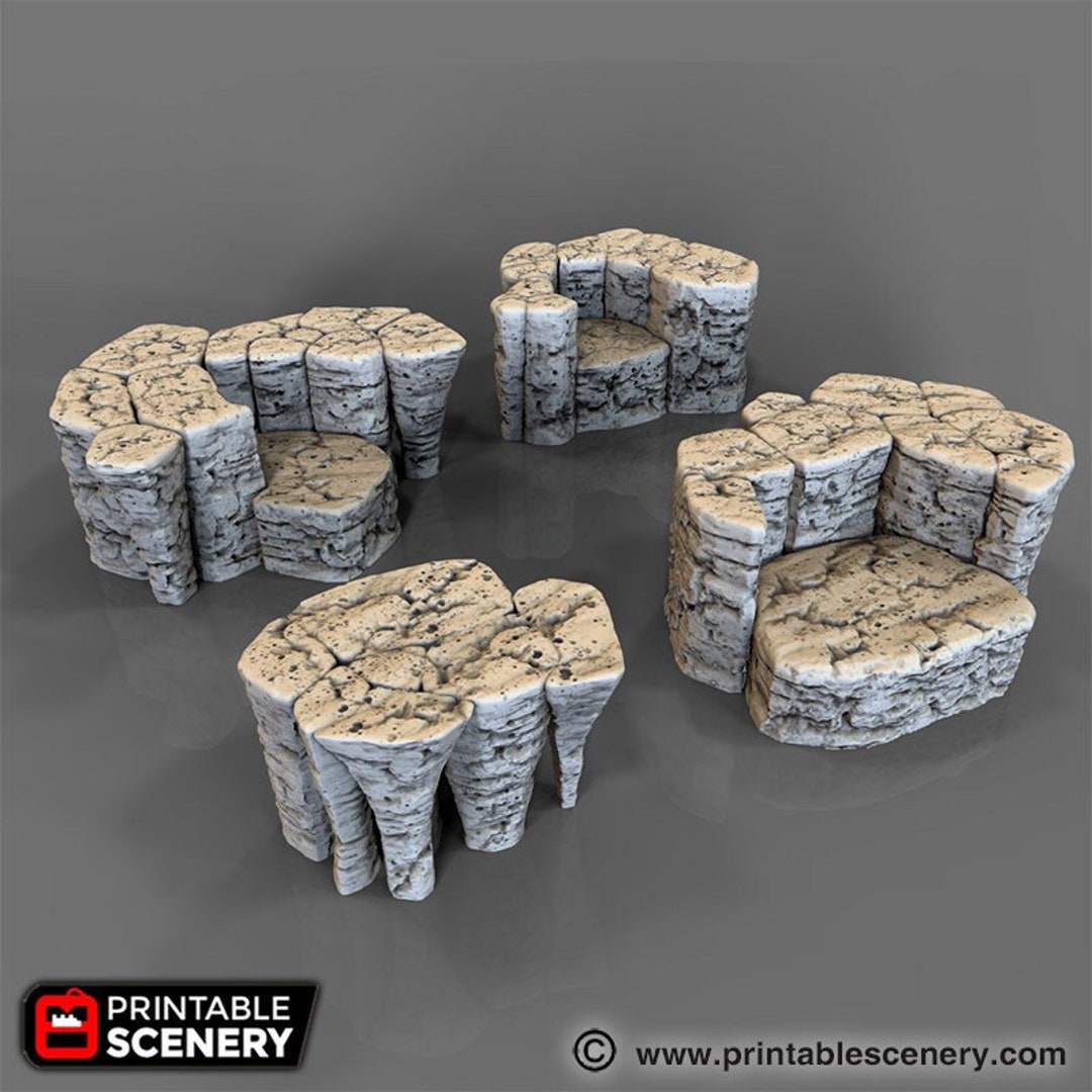 Stackable Rocks Dnd Miniature Terrain Set Dnd Terrain for Dungeons and ...