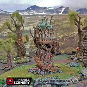 Dnd Terrain Gloomwood Treehouse | Dnd D&D 28mm Miniature Terrain ...