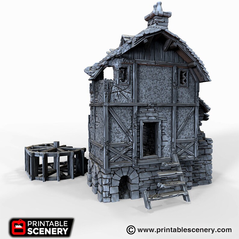 Ruined Water Mill Dnd Miniature Terrain for Dungeons and Dragons, D&D ...