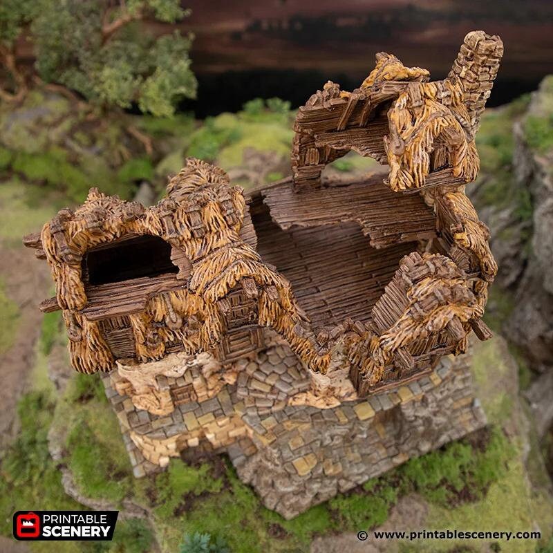 Hagglethorn Hollow Ruined Longhouse Dnd Miniature Terrain for Dungeons ...