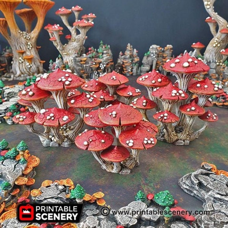 Dnd Terrain Magic Mushroom Clusters - Goblin Dwarve Elves and Demons ...