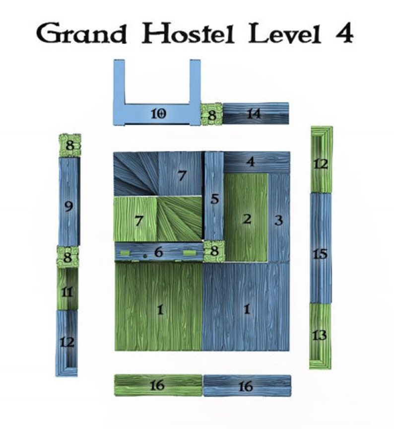 Grand Motel Modular Tiles Dnd Miniature Terrain Dungeons and - Etsy