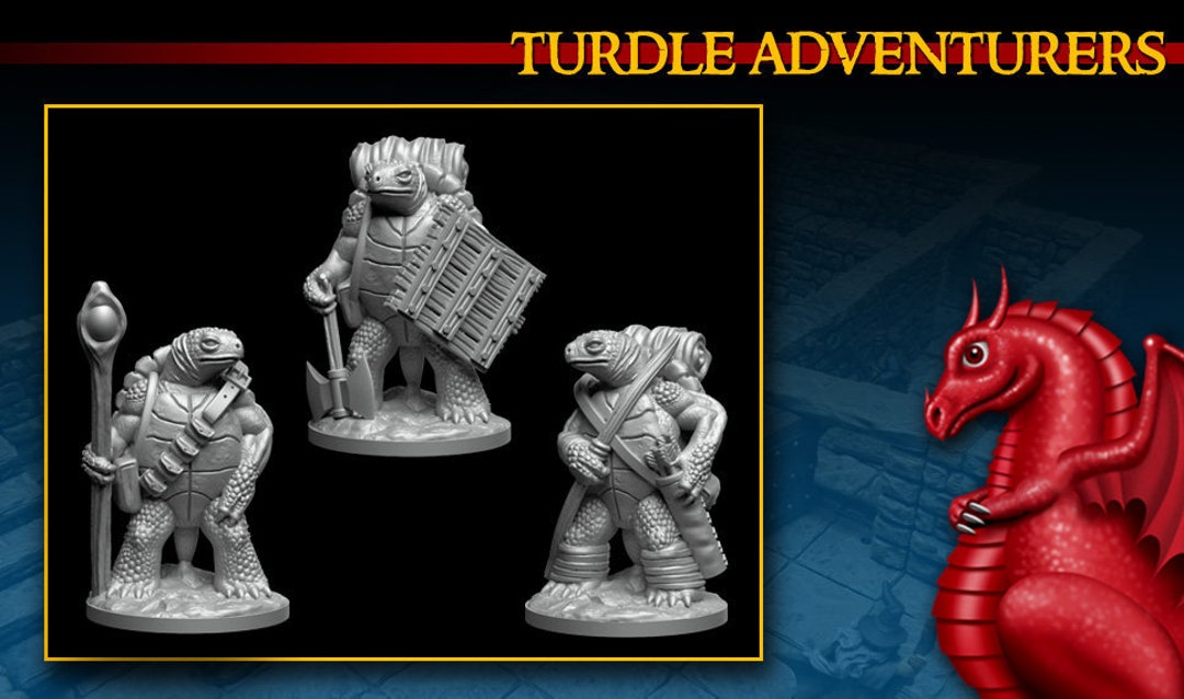 Dnd Miniature Turtle Adventurers | Dnd | Pathfinder | Pathfinder ...