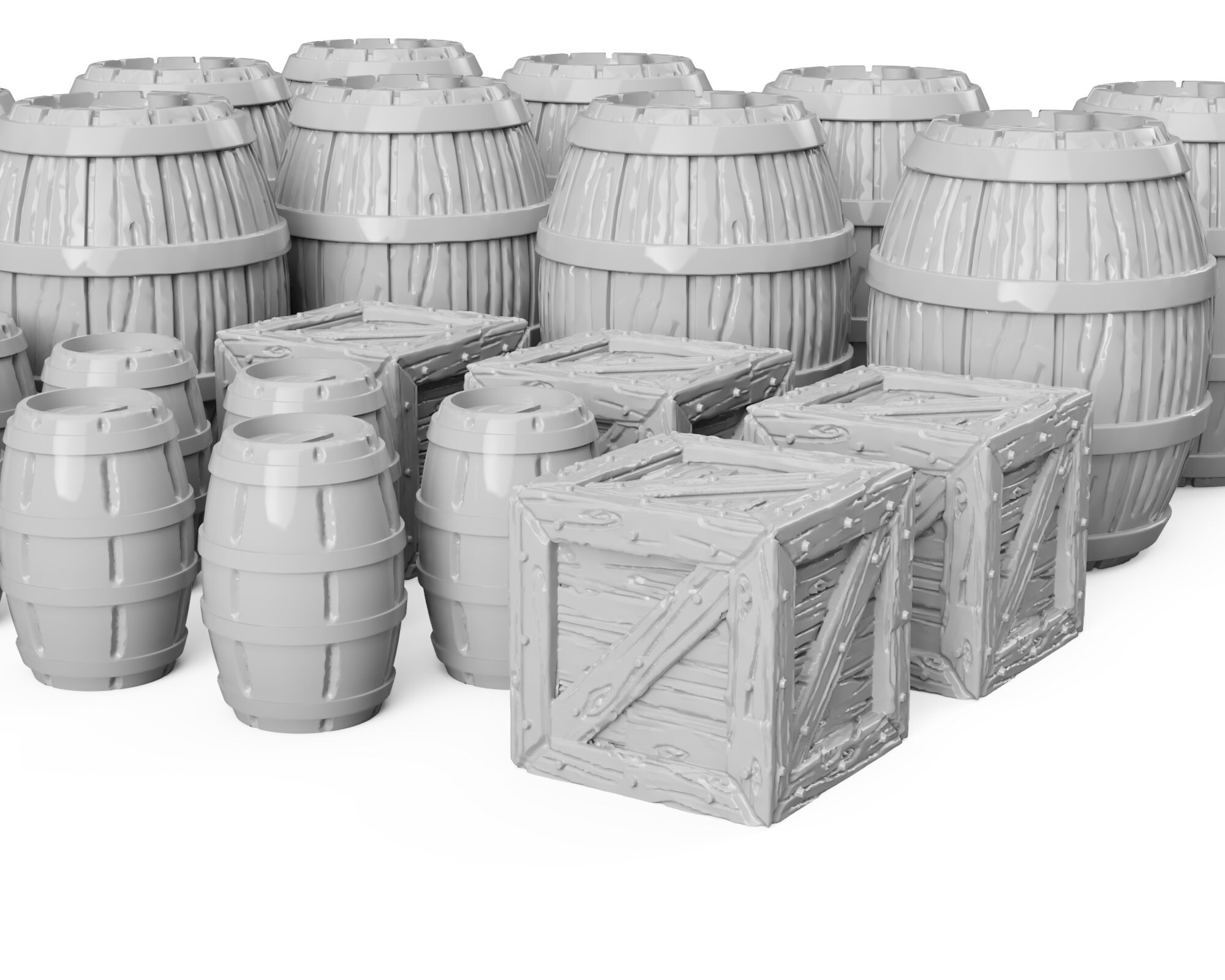 3DEGOS Barrels and Crates Set Dnd Miniature Terrain for - Etsy
