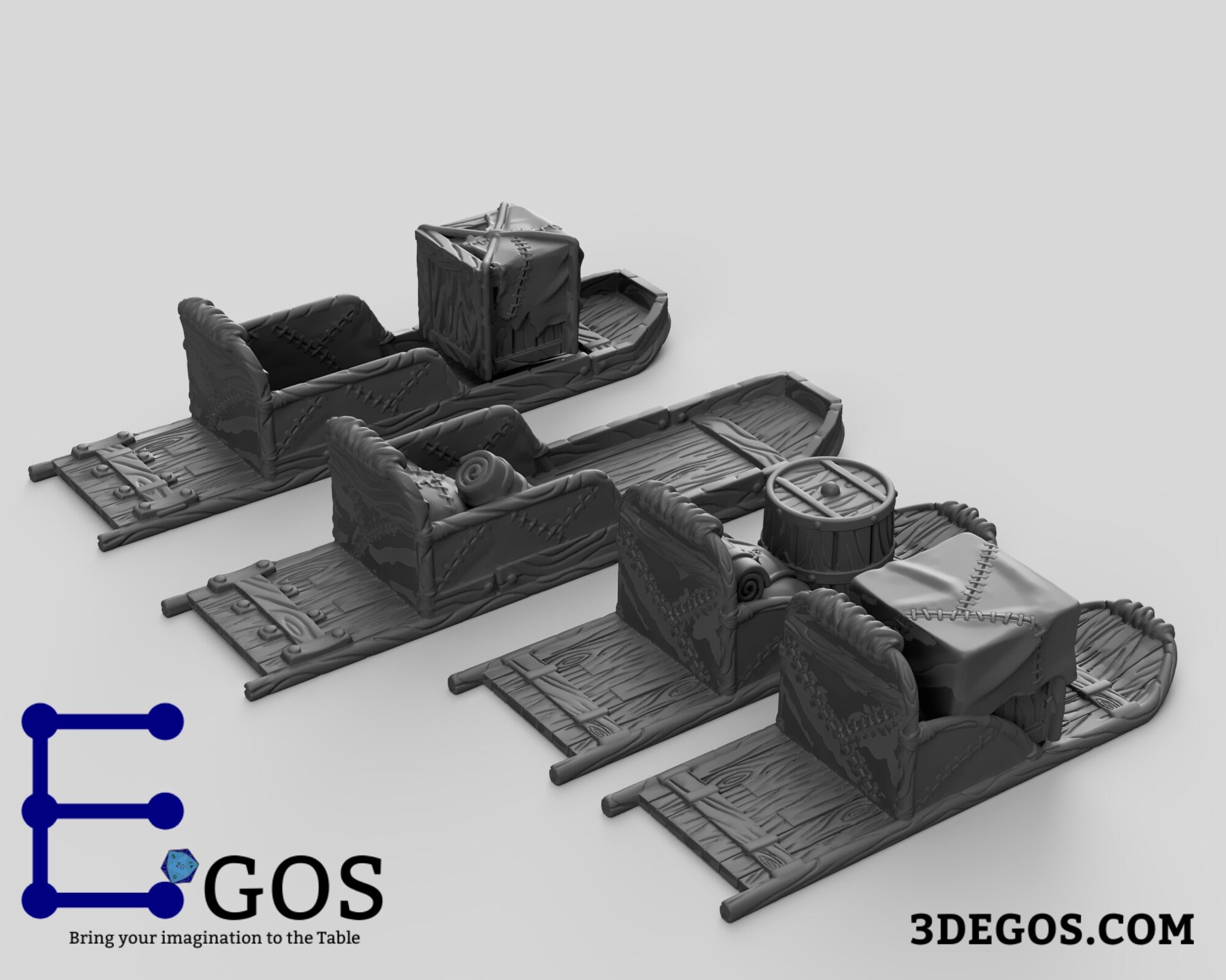 Wintertide Dog Sleds Dnd Miniature Terrain for Dungeons and - Etsy UK
