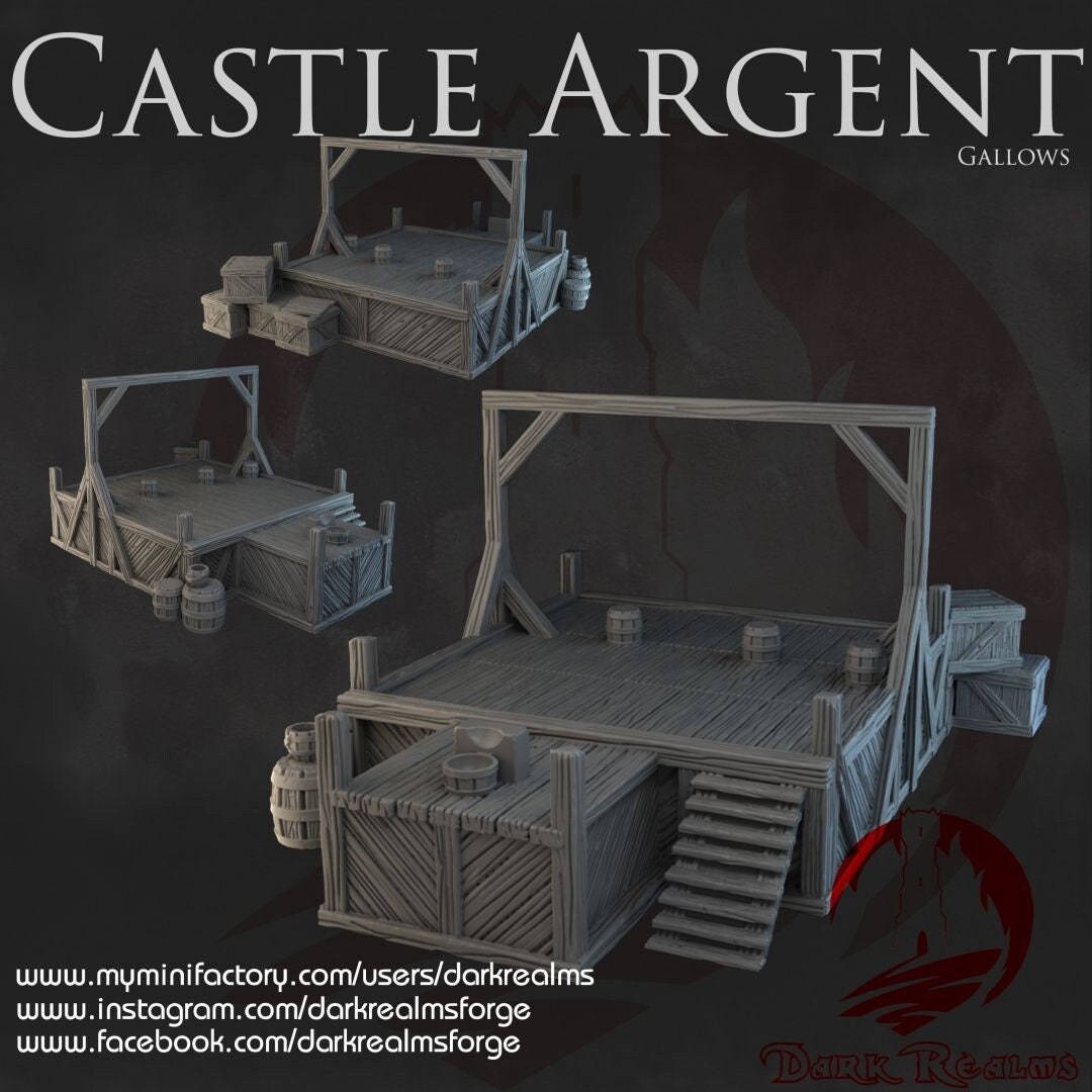 Dark Realms Castle Argent Gallows Dnd Miniature Terrain for Dungeons ...