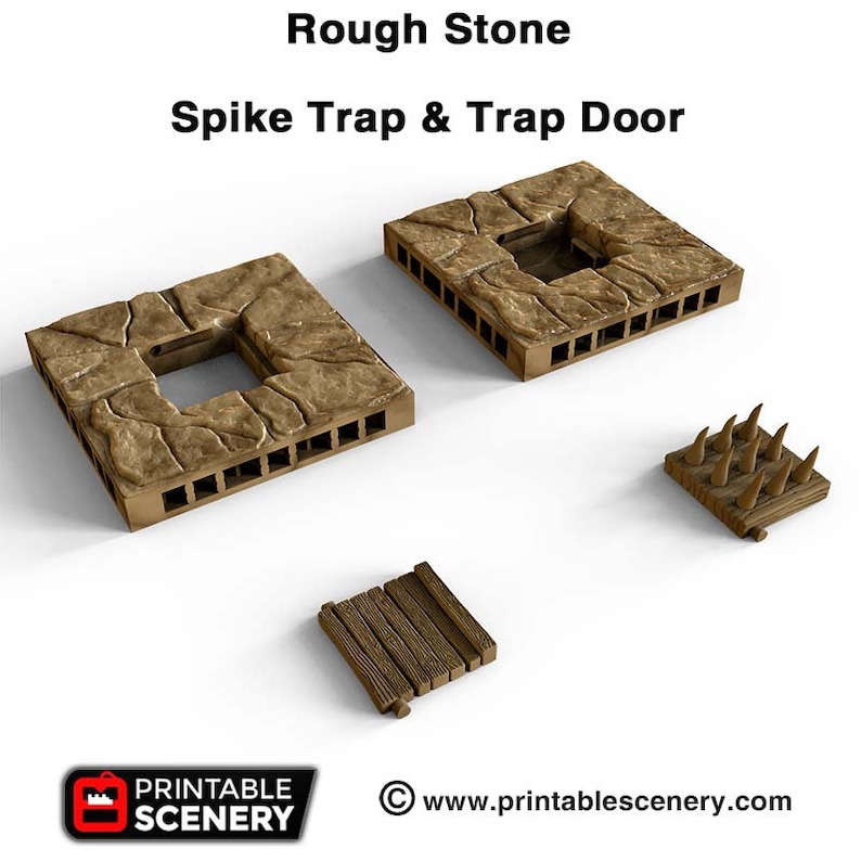 Spike Trap + Trap Door Openlock Dungeon Tile Dnd Miniature Terrain for ...