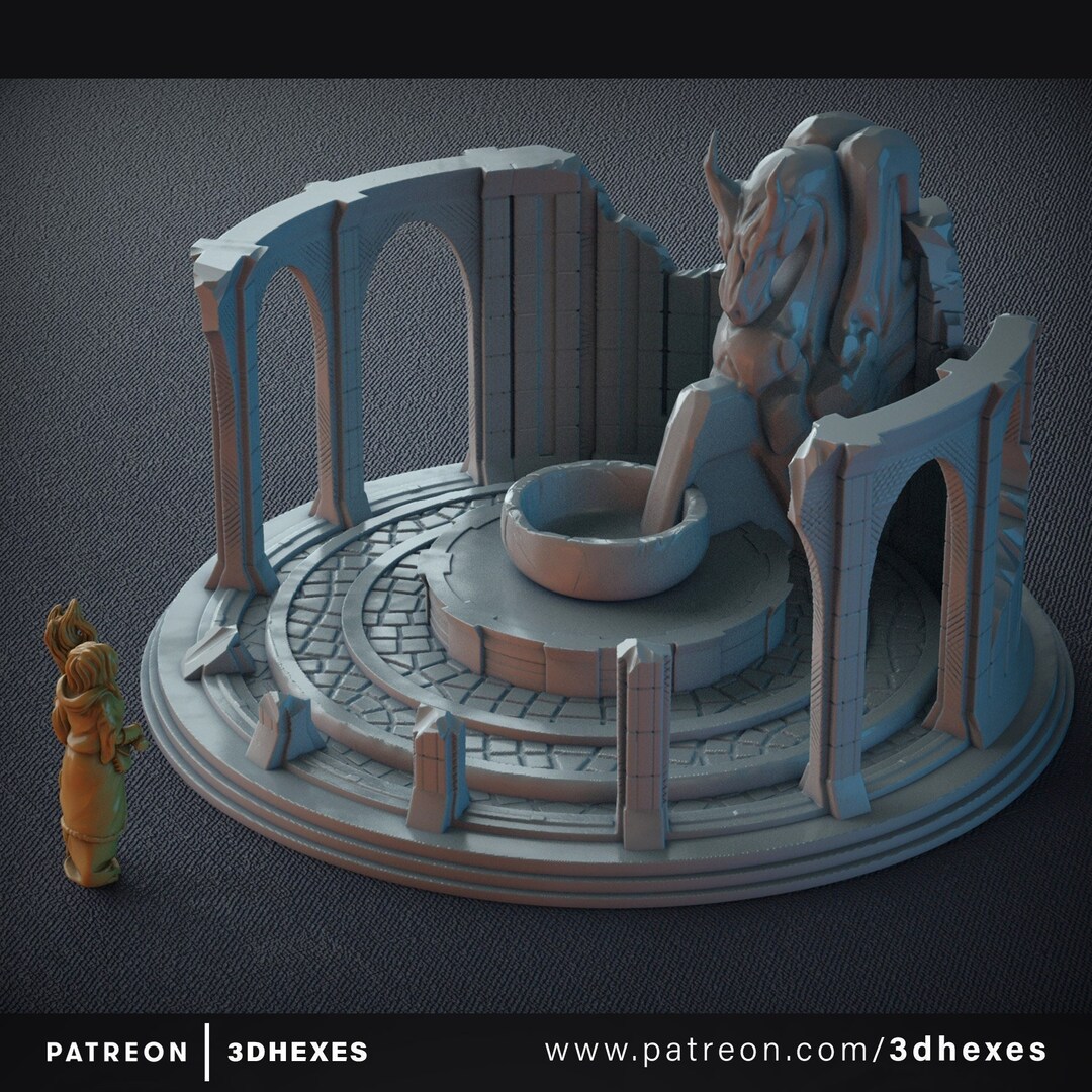 Ancient Rotunda With Fountain Dnd Miniature Terrain for Dungeons and ...