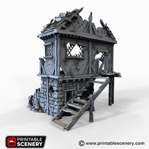 Winterdale Ruined Townhouse Dnd Miniature Terrain for Dungeons and ...