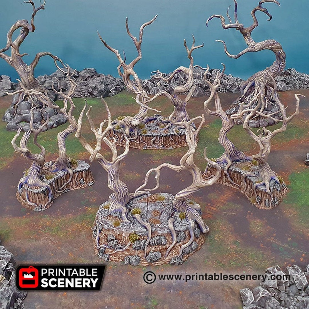 Shadowfey Gloomy Gully Trees Dnd Miniature Terrain for Dungeons and ...