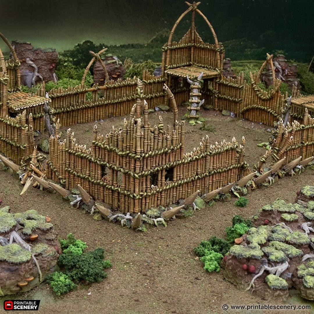 Gloaming Swampy Ruined Bamboo Barricades Set Dnd Miniature Terrain ...