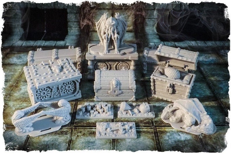 Treasure Chests Set Dnd Miniature Terrain 15mm 28mm 32mm - Etsy