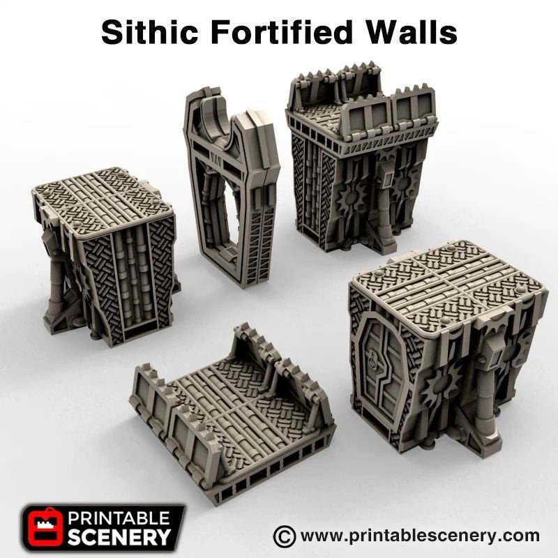 Sithic Fortified Walls Dnd Miniature Terrain for Dungeons and Dragons ...
