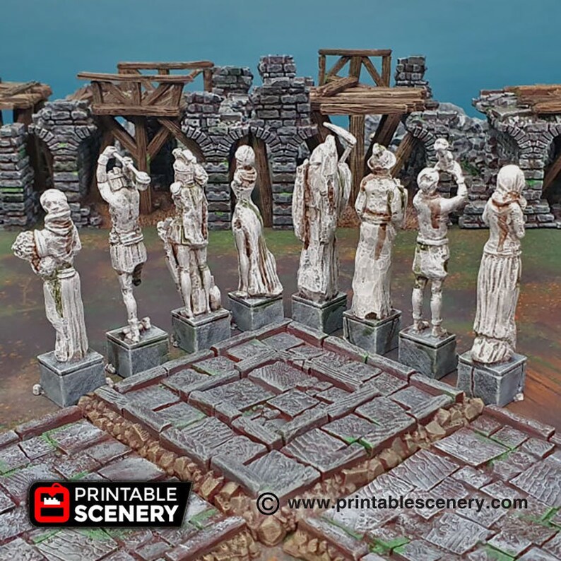 Shadowfey Guardian Statues Dnd Miniature Terrain for Dungeons and ...