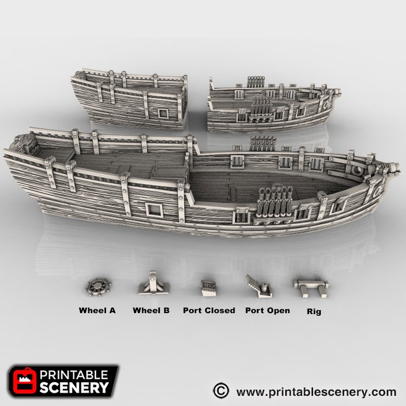 Sloop Ship Dnd Miniature Terrain for Dungeons and Dragons - Etsy Australia