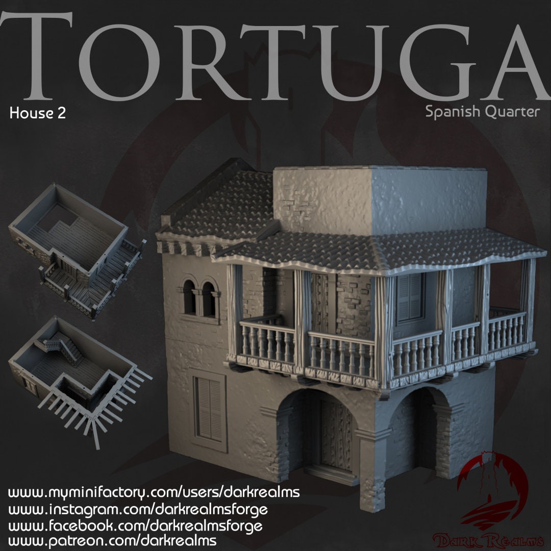 Dark Realms Tortuga Spanish Quarter House Ver 2 Dnd Miniature Terrain ...