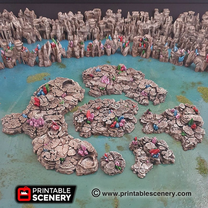Clorehaven Crystal Grotto Cavern Floor Dnd Miniature Terrain, Dungeons ...