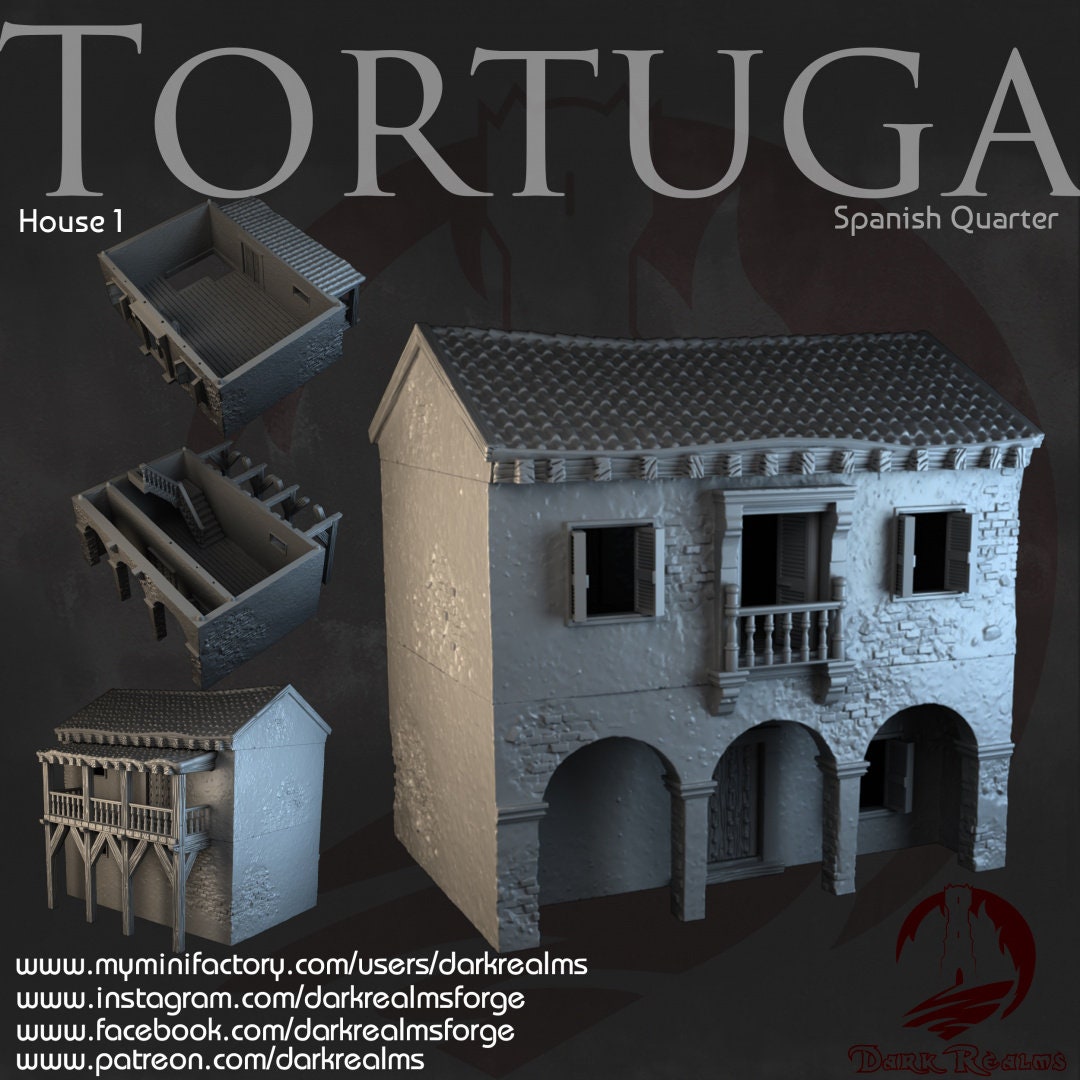 Dark Realms Tortuga Spanish Quarter House Ver 1 Dnd Miniature Terrain ...