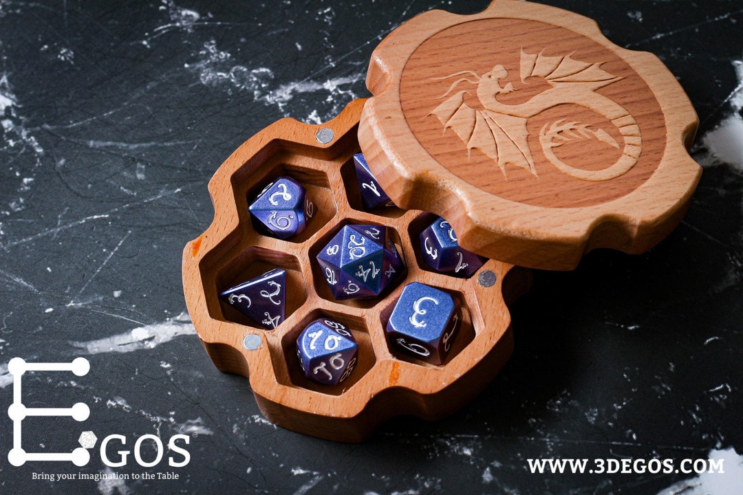 Wooden Dice Box for Dungeons and Dragons, Dnd Dice Set, Critical Role ...