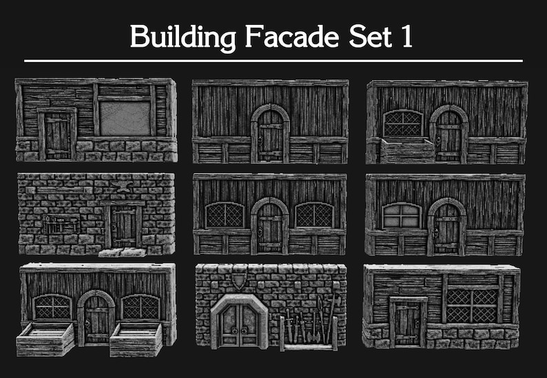 Medieval Town Shop Front Set 1 Dnd Terrain, Dungeons and Dragons ...