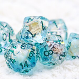 Seashell of Blue Ocean Dice Set for Dungeons and Dragons D&D - Etsy