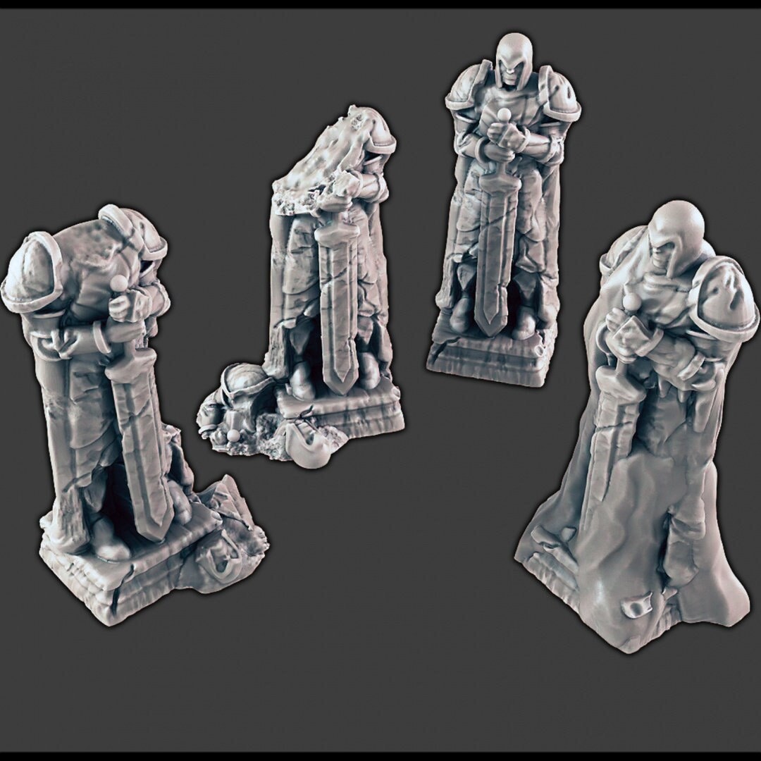 Ruined Statue Set Dnd Terrain for Dungeons and Dragons Terrain, D&D, D ...