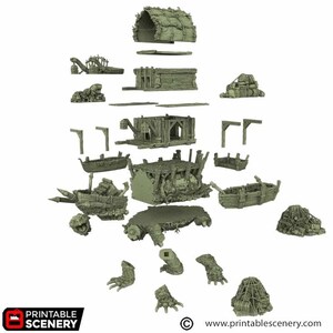 Gloaming Swamp Fastcallion Fort and Shop Dnd Miniature Terrain ...