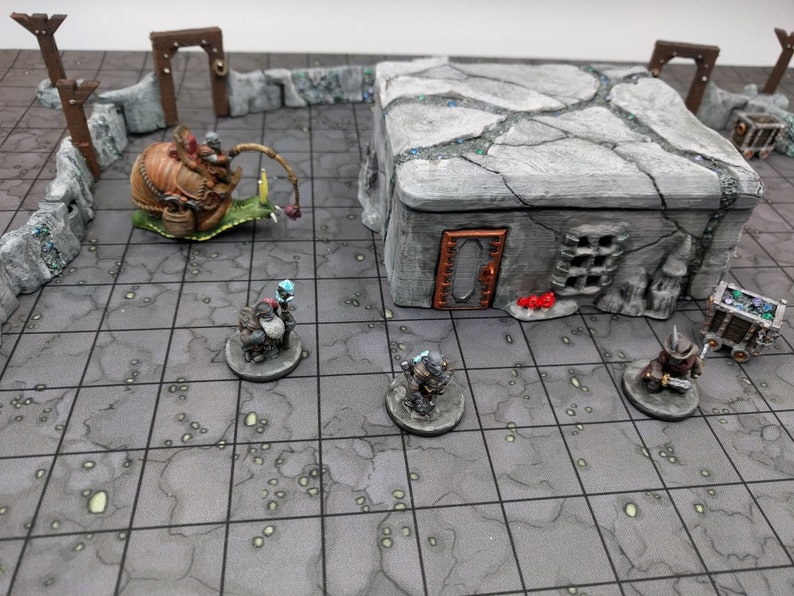 Ore Mines Cavern Walls Set Dnd Miniature Terrain for Dungeons and ...
