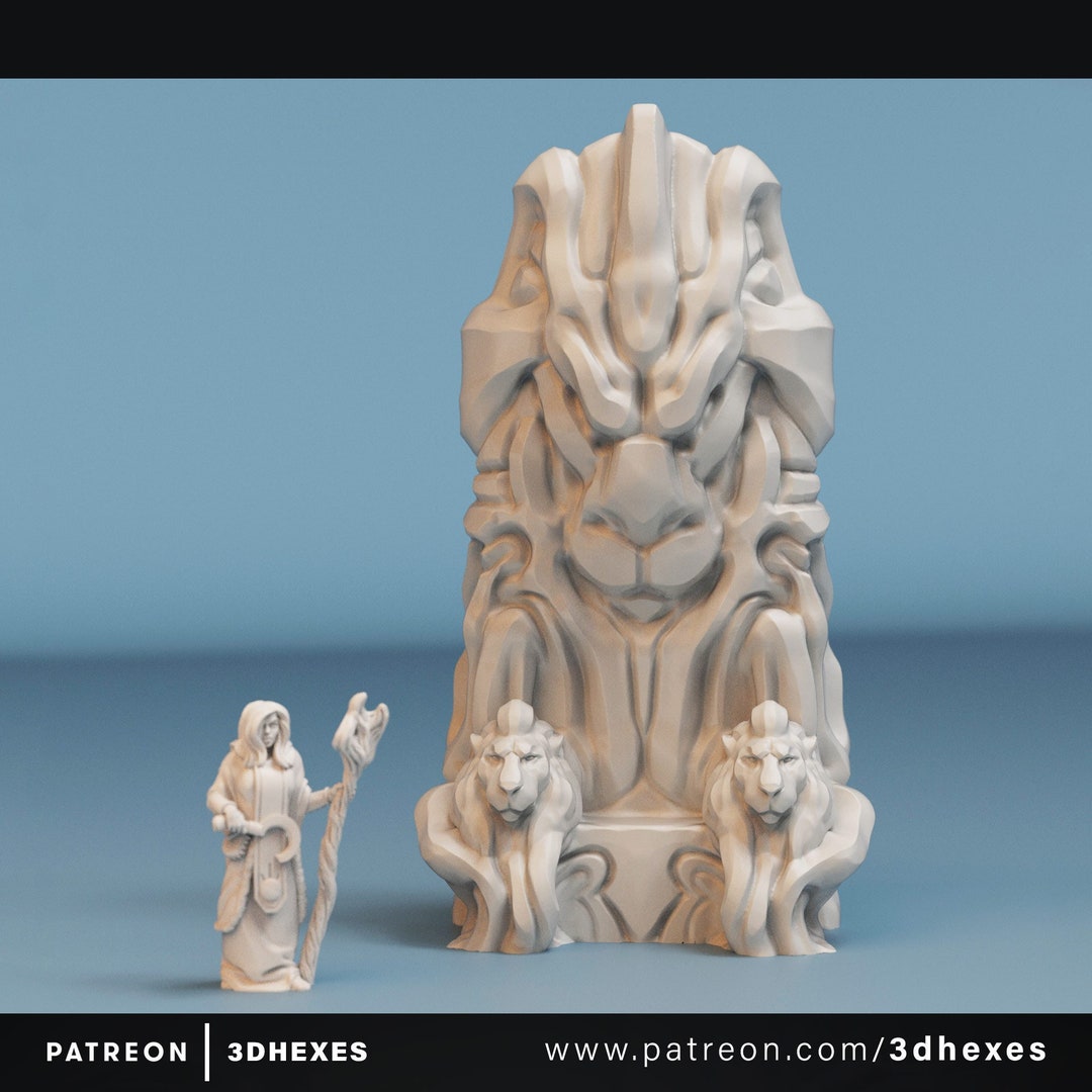 Ancient Lion Throne Dnd Miniature Terrain for Dungeons and Dragons, D&D ...