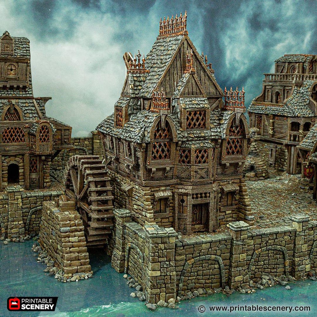 City Watermill Dnd Terrain, Dungeons and Dragons Terrain, Cities of ...