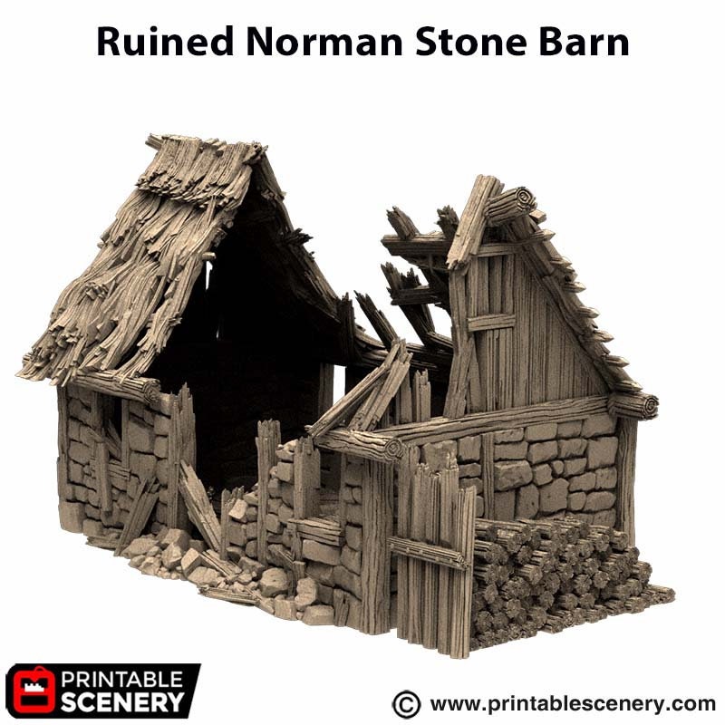 Ruined Norman Stone Barn Dnd Terrain for Dungeons and Dragons - Etsy
