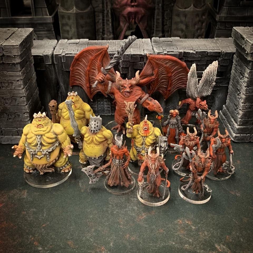 28mm 32mm Hell Demon Miniature DnD Miniature Pathfinder | Etsy