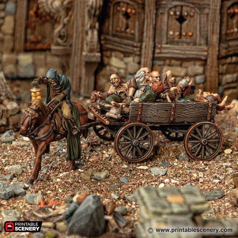 Corpse Cart Dnd Miniature Terrain Set, Resin Miniature, Dungeons and ...