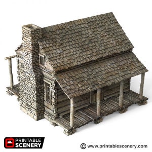 Dnd Terrain the Log Cabin - Miniature Pathfinder D&D Tabletop 28mm 32mm ...