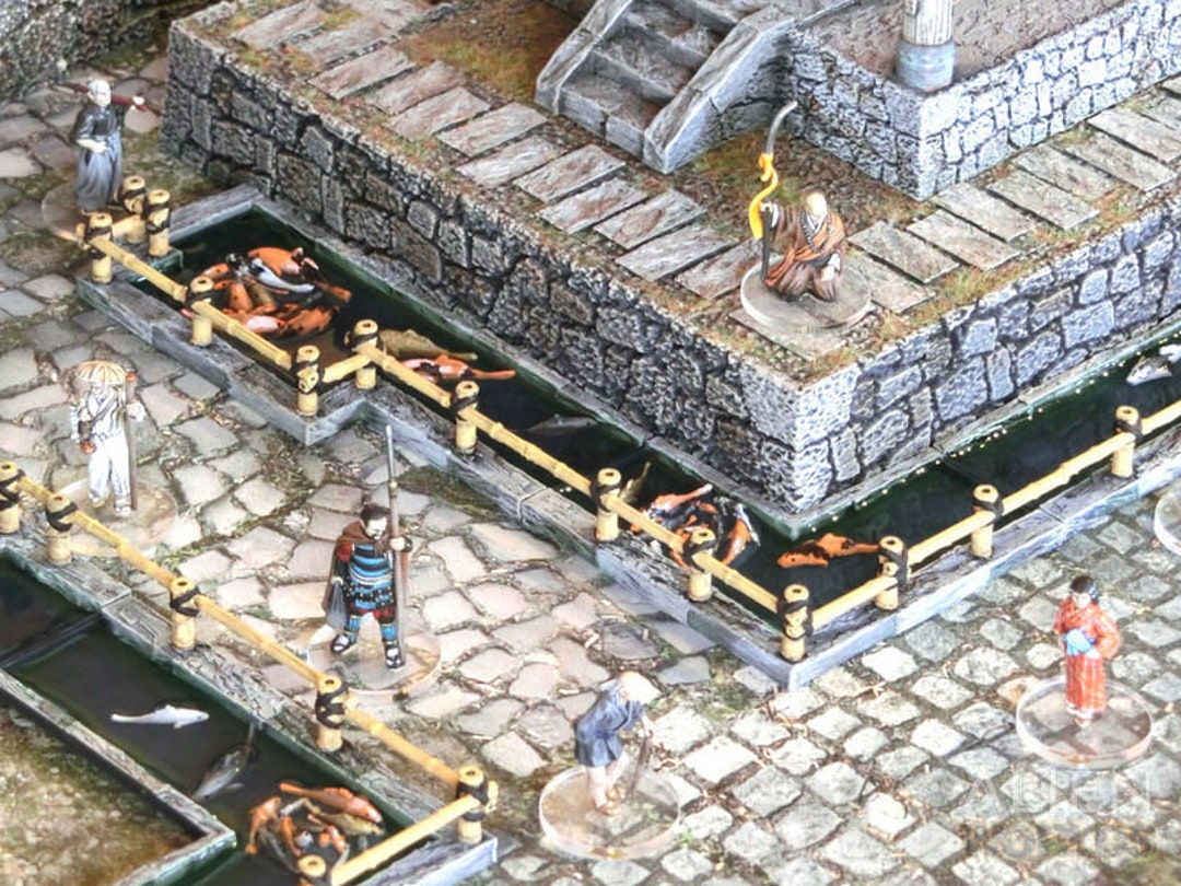 Japan Samurai Street Fish Ponds Dnd Miniature Terrain for Test of ...