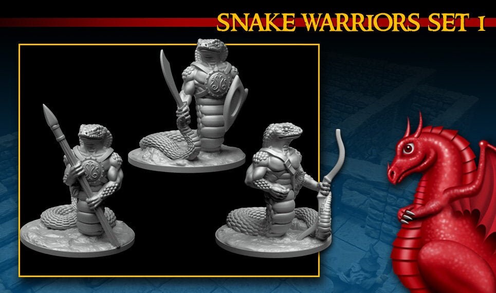 Dnd Miniature Snake Warriors Dnd Pathfinder Pathfinder - Etsy