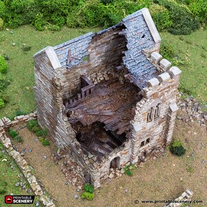 Ruined Norman Stone Keep Dnd Terrain for Dungeons and Dragons, D&D, D ...