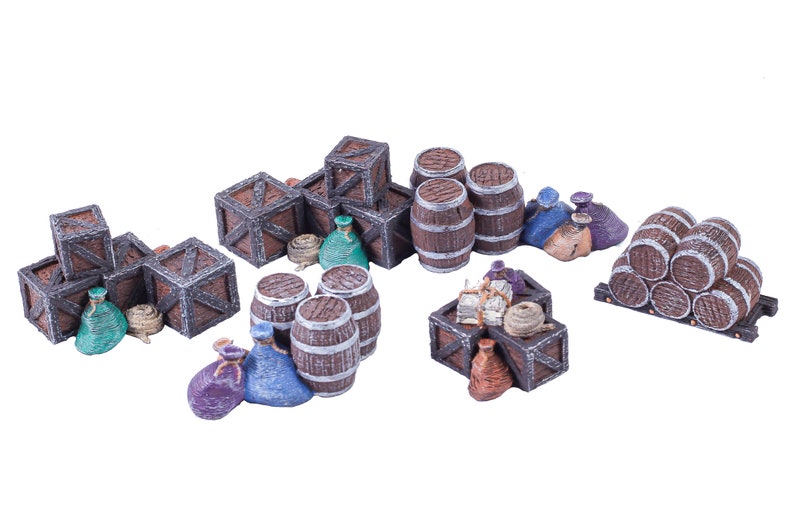 Painted Cargo Piles Dnd Miniature Terrain Dungeons and - Etsy