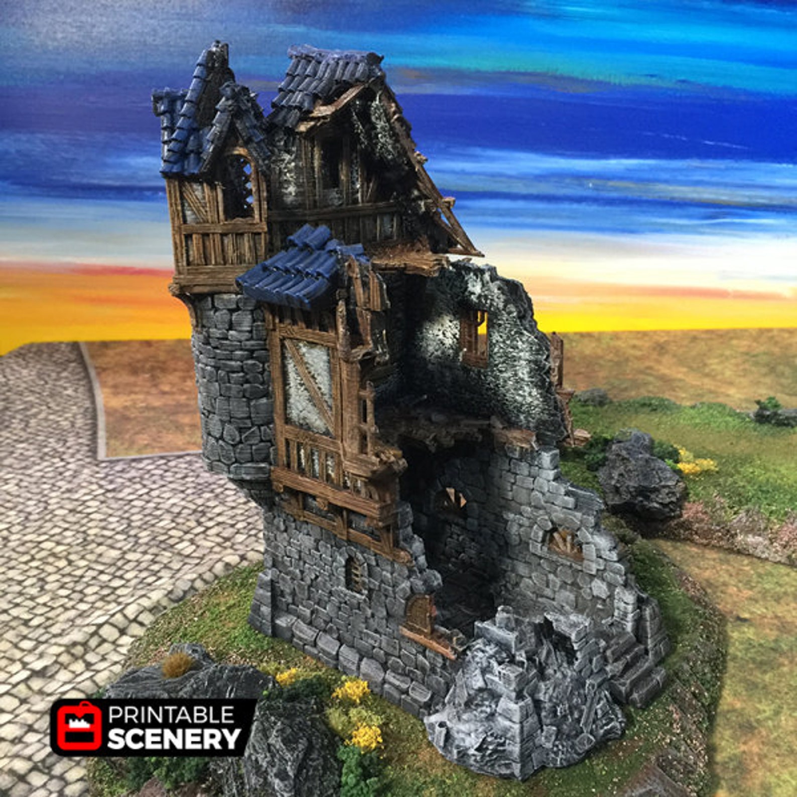 Dnd Terrain Ruined Governor’s Mansion - Miniature Wargaming Pathfinder ...