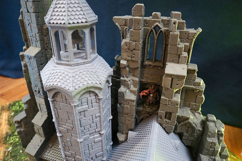 Ruined Rebuild Church Dnd Miniature Terrain for Dungeons and - Etsy