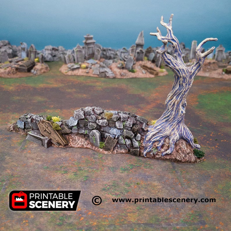 Shadowfey Hallowed Graveyard Walls Dnd Miniature Terrain for - Etsy
