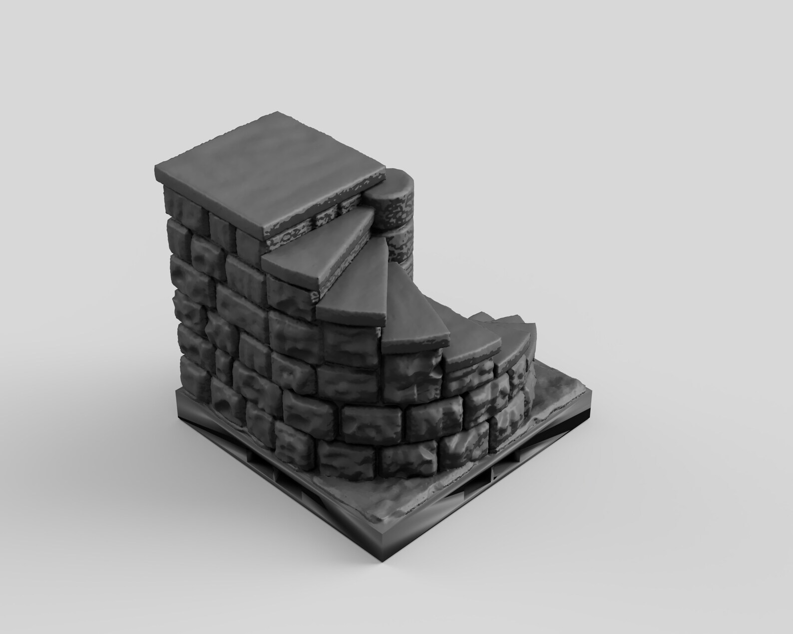 Dungeon Round Spiral Stair Wall Dnd Dragonlock Tiles Terrain - Etsy