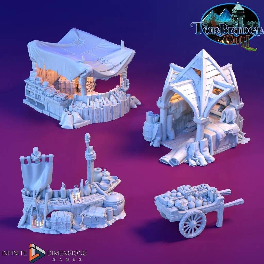 Torbridge Cull Market Stalls Dnd Miniature Terrain for - Etsy