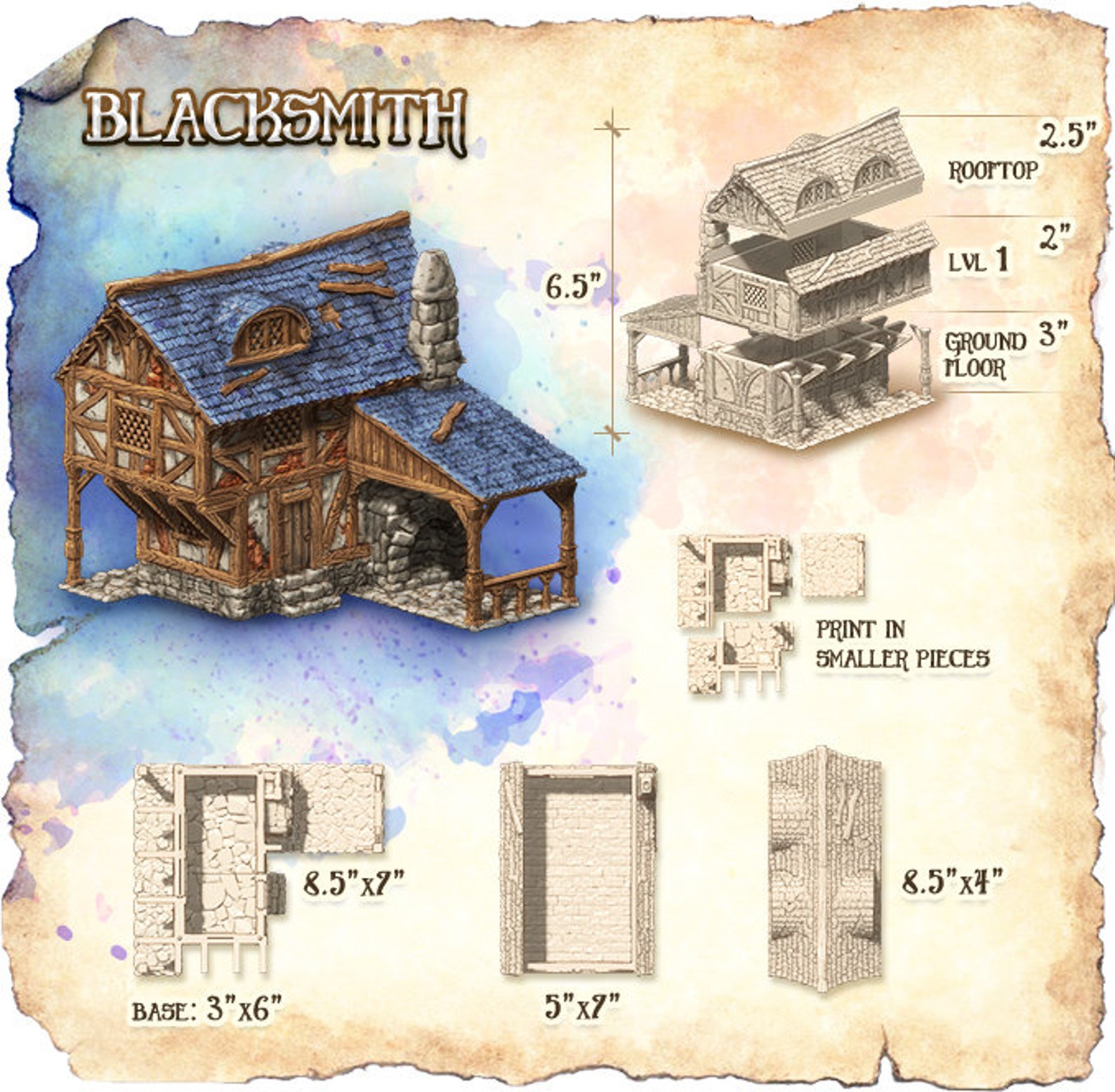 15mm 28mm 32mm Dnd Miniature Terrain Blacksmith D&D | Etsy