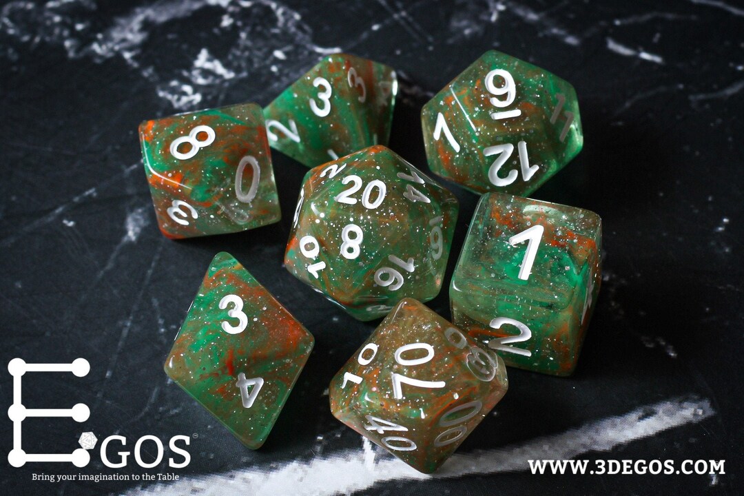 Green Slime of Troll Dice Set for Dungeons and Dragons - Etsy